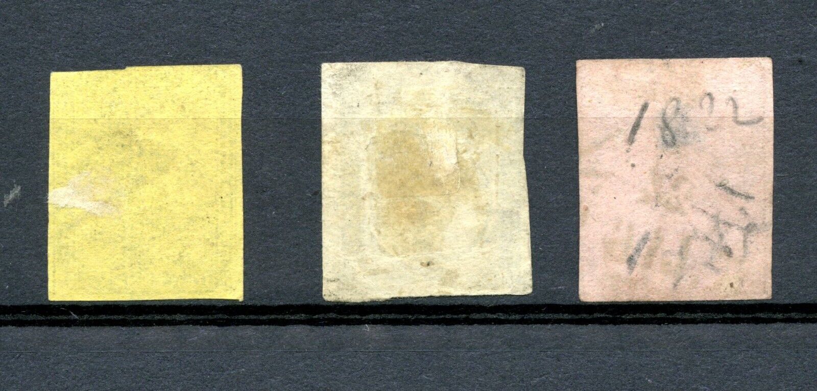 Italy-Parma #1-3 (I372) Crown & Fleur-de-lis, Imperf, U, F, F-VF, CV ...