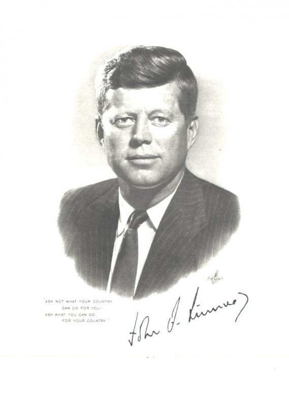 1960s Jfk Official White House Portrait John Fitzgerald Kennedy 35th ...