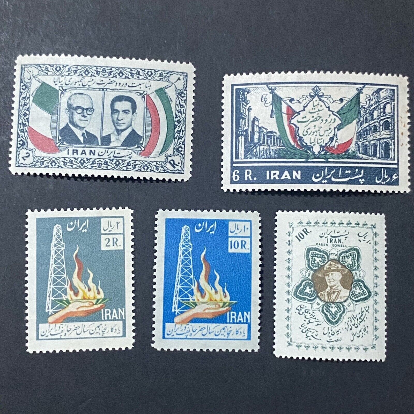 IRAN 1957-1958 Middle East Stamps Lot Shah Pahlavi Italian Giovanni ...
