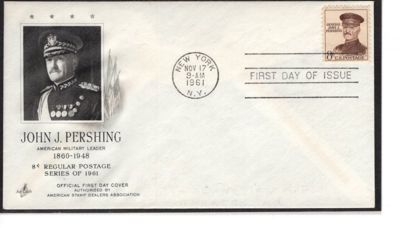 US FDC 1214, Pershing, Cat $1.25 .... 7503441 | United States, General ...