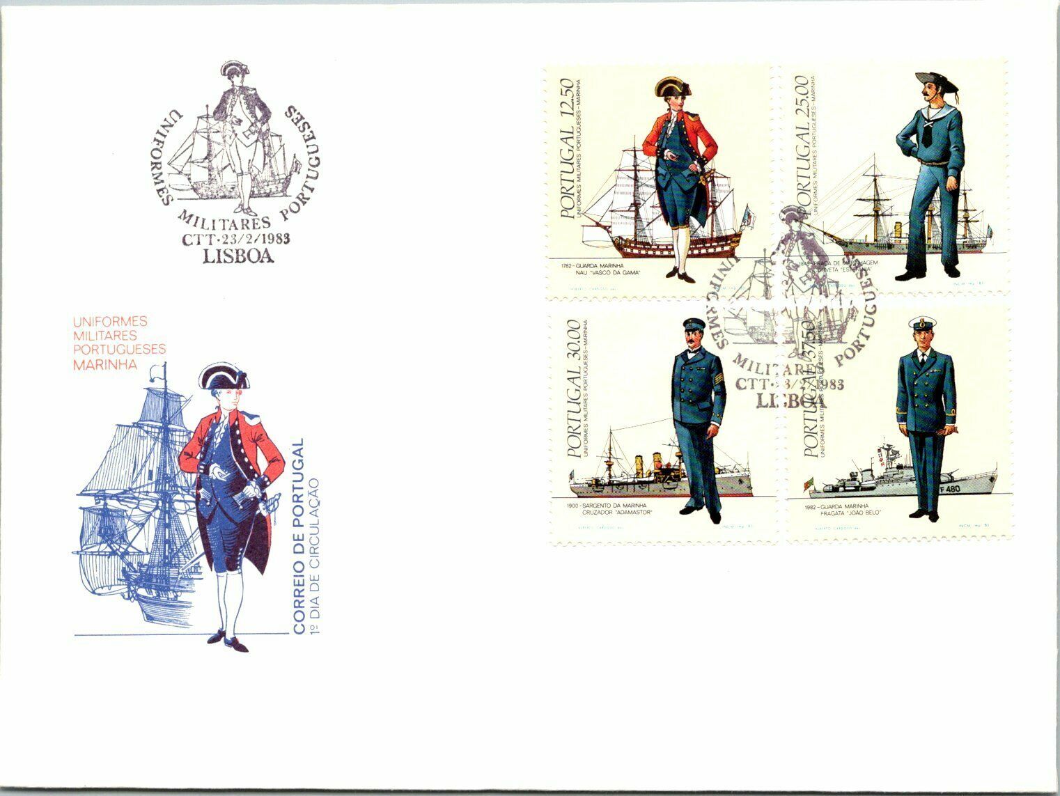 Portugal 1983 FDC - Military Uniforms Portuguese Navy - F12520 | Europe ...