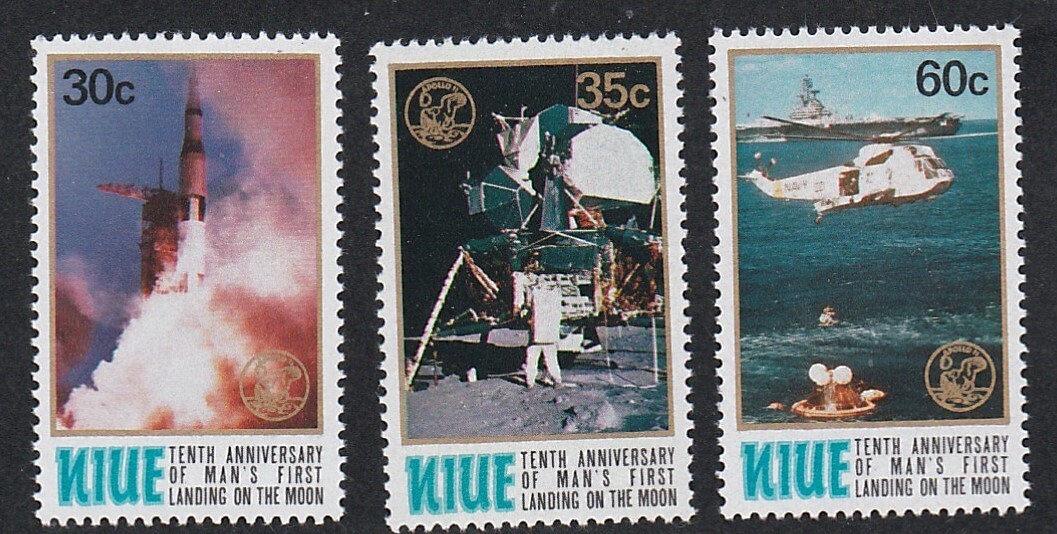 Niue 255 257 Apollo 11 Moon Landing 10th Anniversary Mint Nh