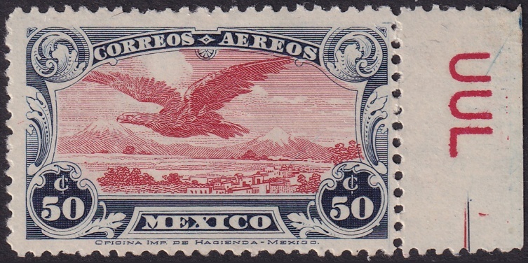 Mexico 1929 Sc C1a air post margin single MH* | Central & South America ...