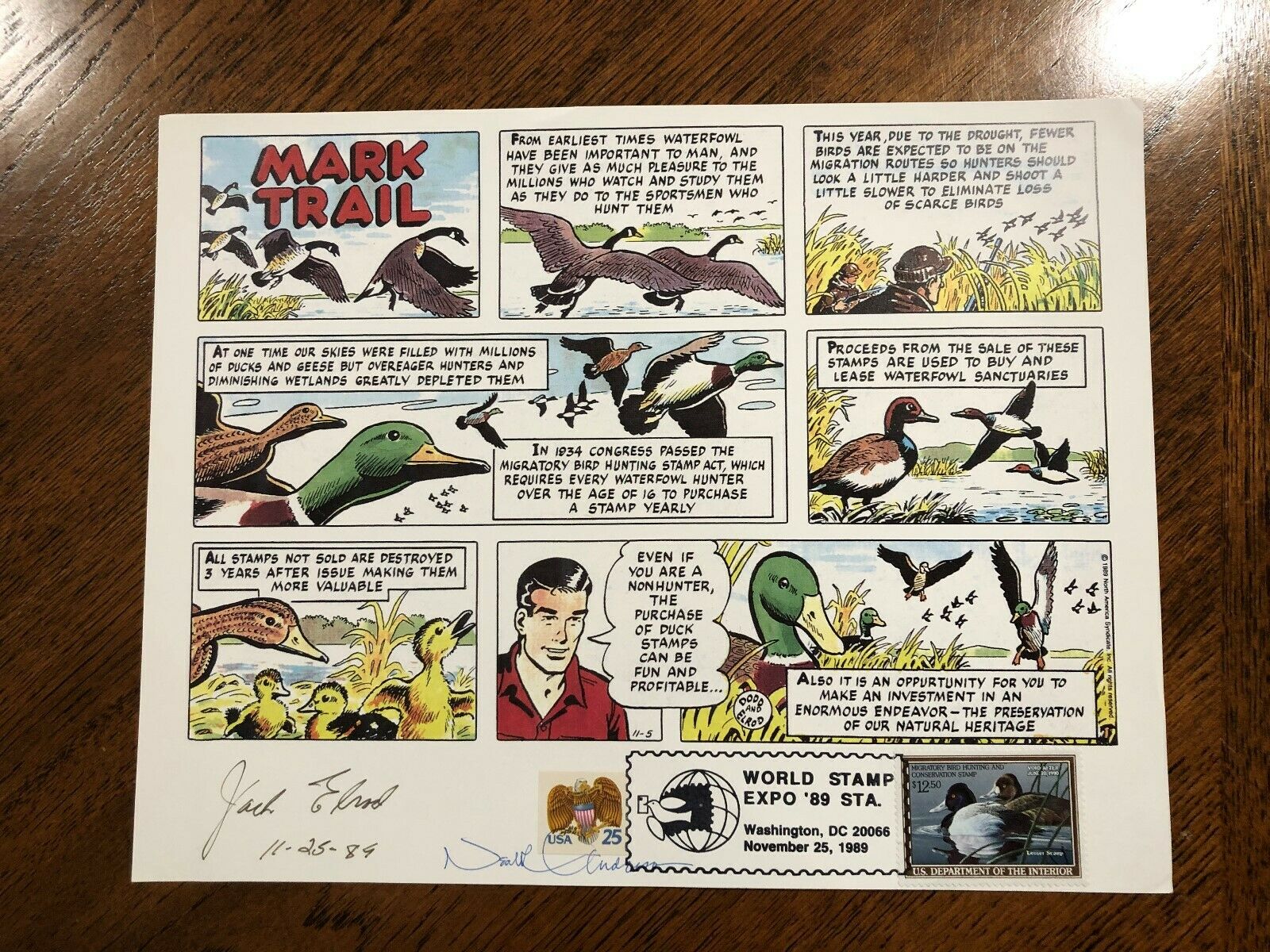 RARE Mark Trail 1989 Duck Appreciation Souvenir Card: Jack Elrod ...