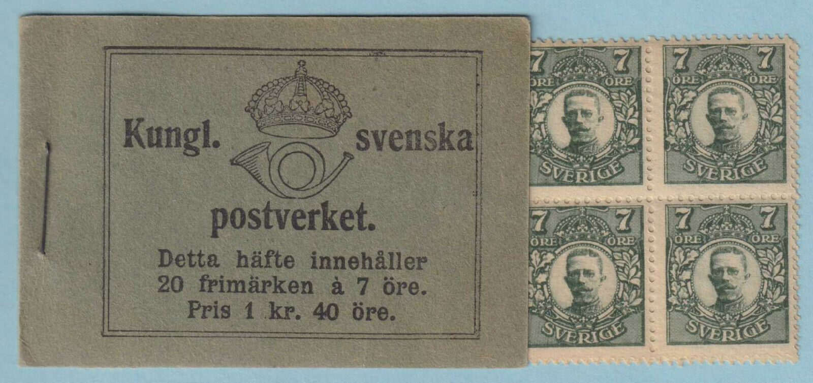 Sweden - Facit 80 - H9 Booklet - 20 Mint Never Hinged OG ** Stamps ...