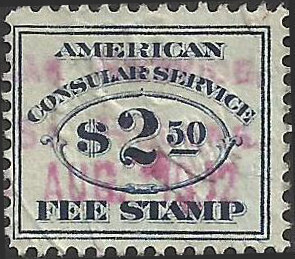 # RK5 USED Embossed Cancel | United States, Revenues - Consular Service ...