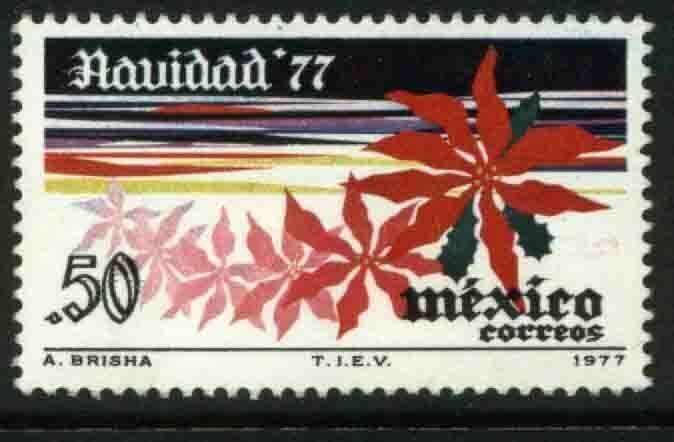MEXICO 1159, 50¢ First Christmas stamp, Poinsettia. MINT, NH. VF ...