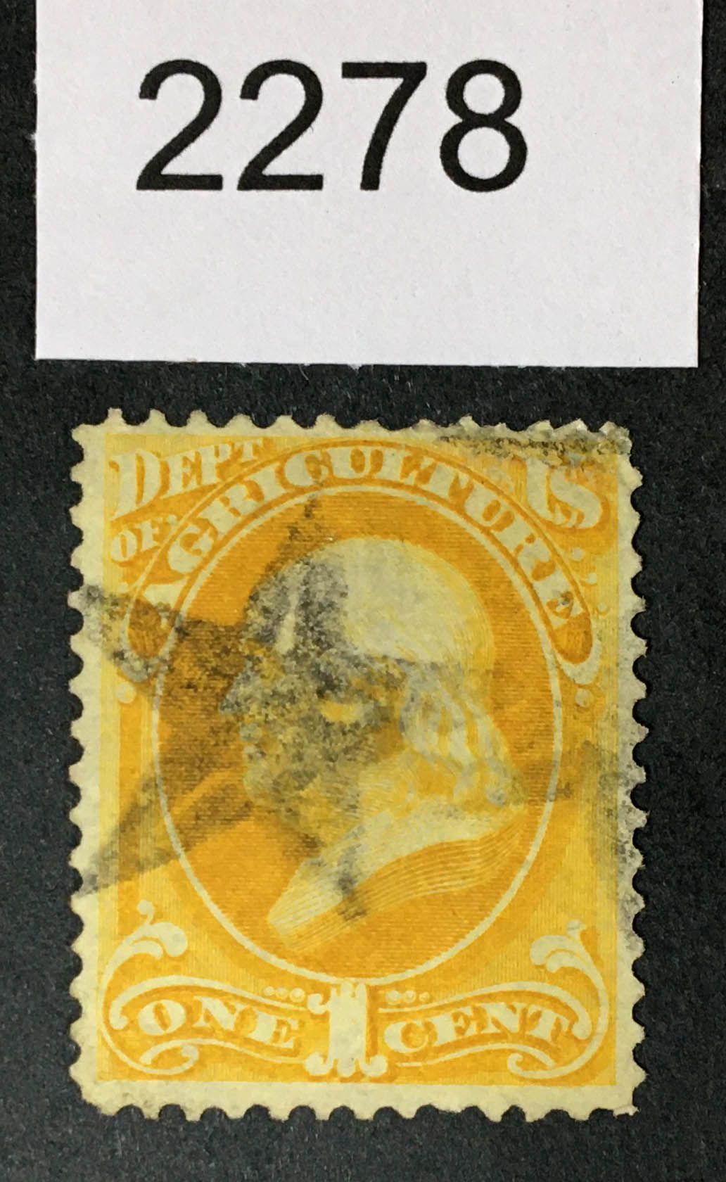 US Stamps # O1 Used CAT. $200 LOT #2278 | United States, Officials ...