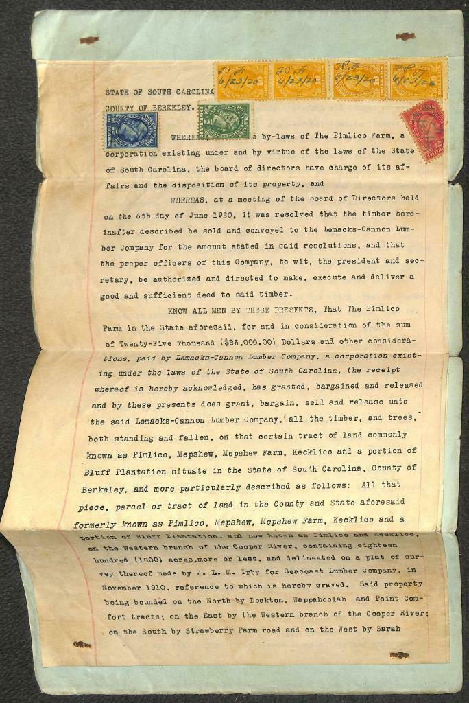 USA R217-18 220 221 Documentary Revenue Stamps Pimlico Farm South ...