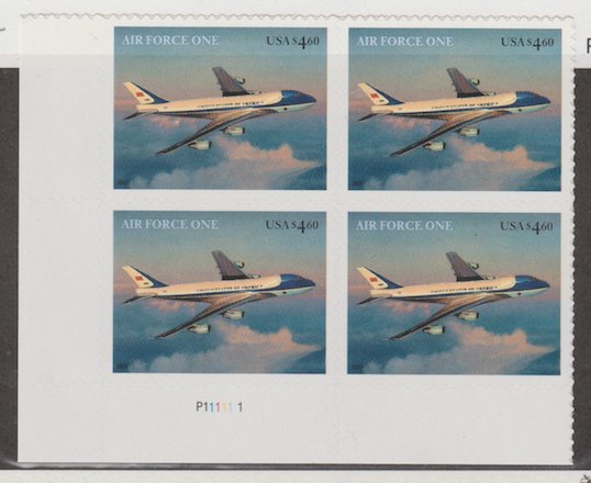 U.S. Scott #4144 Air Force One - Airplane Stamp - Mint NH Plate Block ...