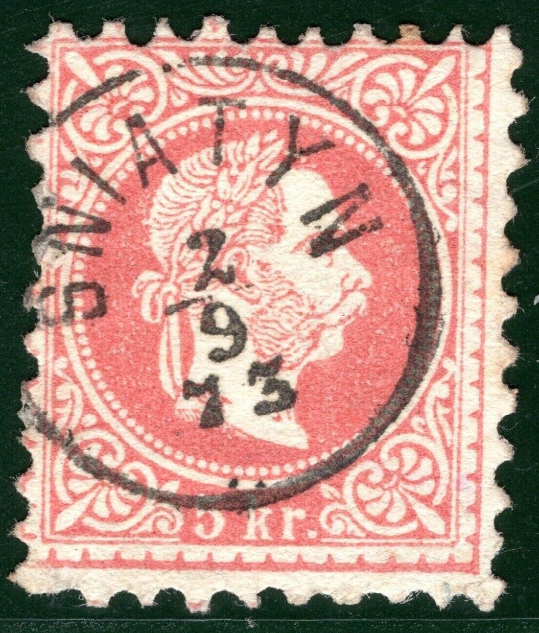 POLAND/UKRAINE Austria Postmark Superb *ŚNIATYN* 1873 5kr Stamp ...