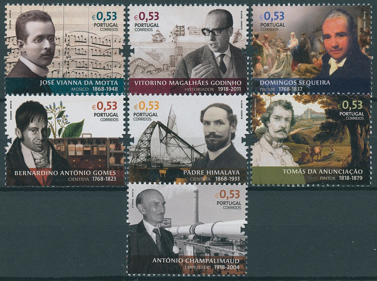 Portugal 2018 MNH Figures Portuguese History & Culture 7v Set People ...