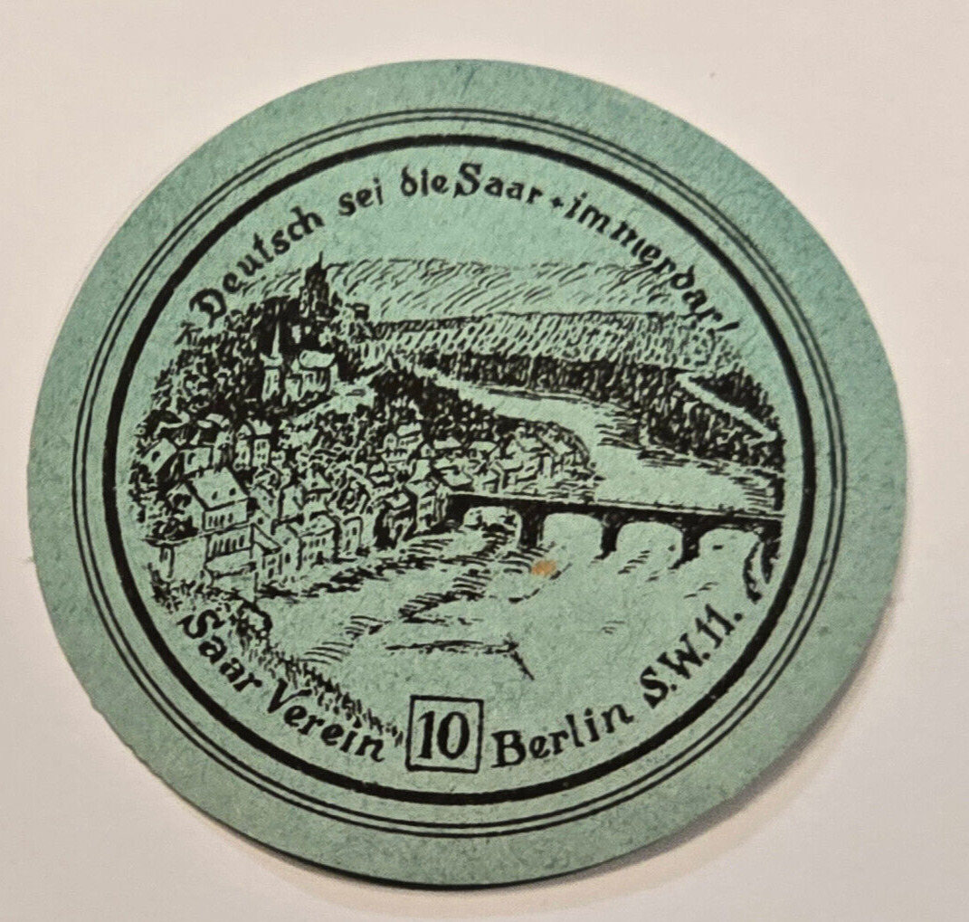 DEUTSCH SEI DIE SAAR BERLIN Nazi Third Reich stamp Vignette WW2 WWII ...