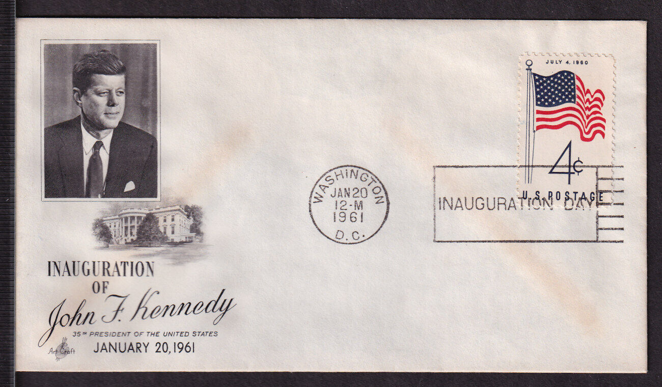 1961 John F. Kennedy inaugural commemorative cover with ArtCraft cachet ...