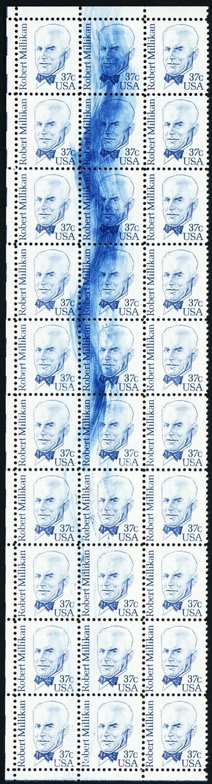 1866, MNH 37¢ Heavy Ink Smear Error in Block of 30 Stamps - Stuart Katz ...