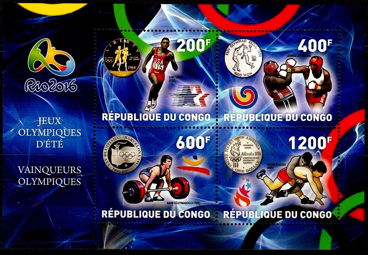 Congo 2016 RIO Olympics Champions Vainqueurs LOS Angeles Barcelona ...