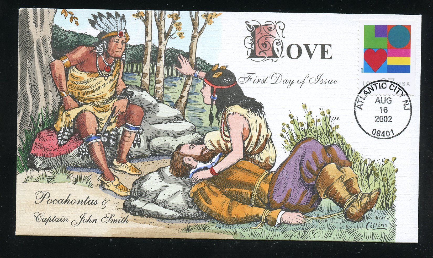 US 3657 37 cent Love issue 2002 UA Collins HP cachet FDC | United ...