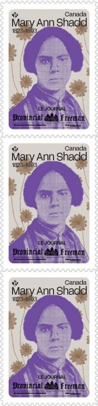 Canada 3412 Black History Month Mary Ann Shadd P vert strip 3 MNH 2024 ...