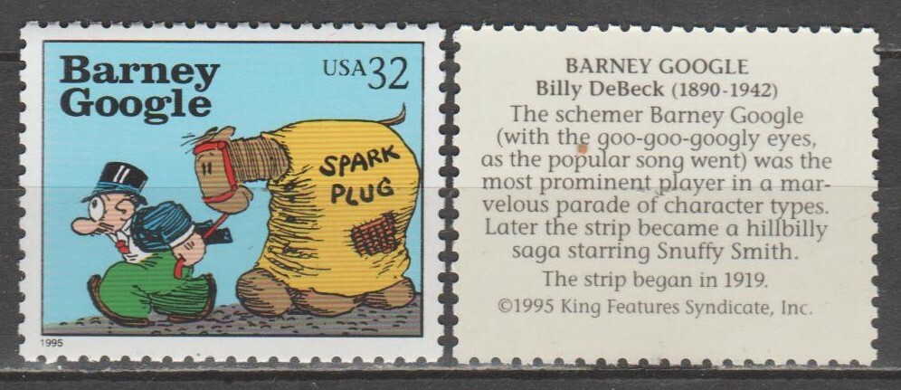 #3000i, Single "Comic Strip Classics-Barney Google" MNH. .32 cents ...