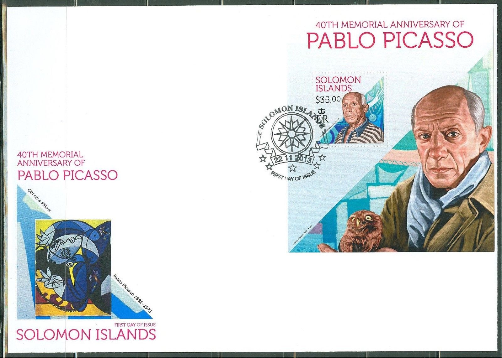 Solomon Islands Pablo Picasso 40th Memorial Anniversary Sheet of 4 as ...