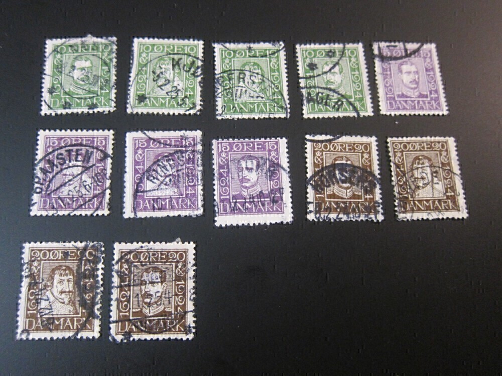 Denmark 1924 Sc 164-75 set FU | Europe - Denmark, General Issue Stamp ...