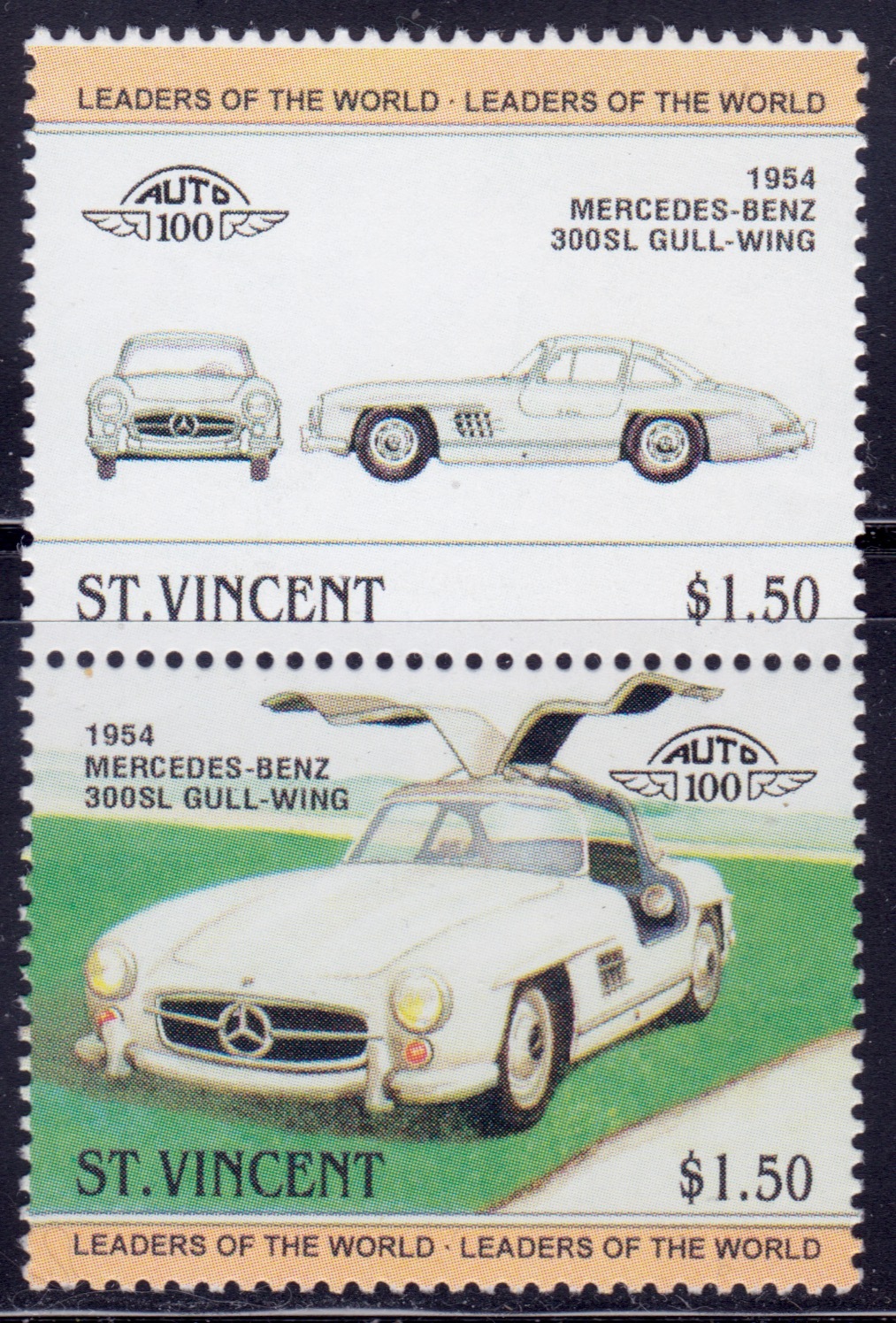 St. Vincent, 1983, Mercedes Benz, 300SL, $1.50, MNH,++ | Caribbean - St ...