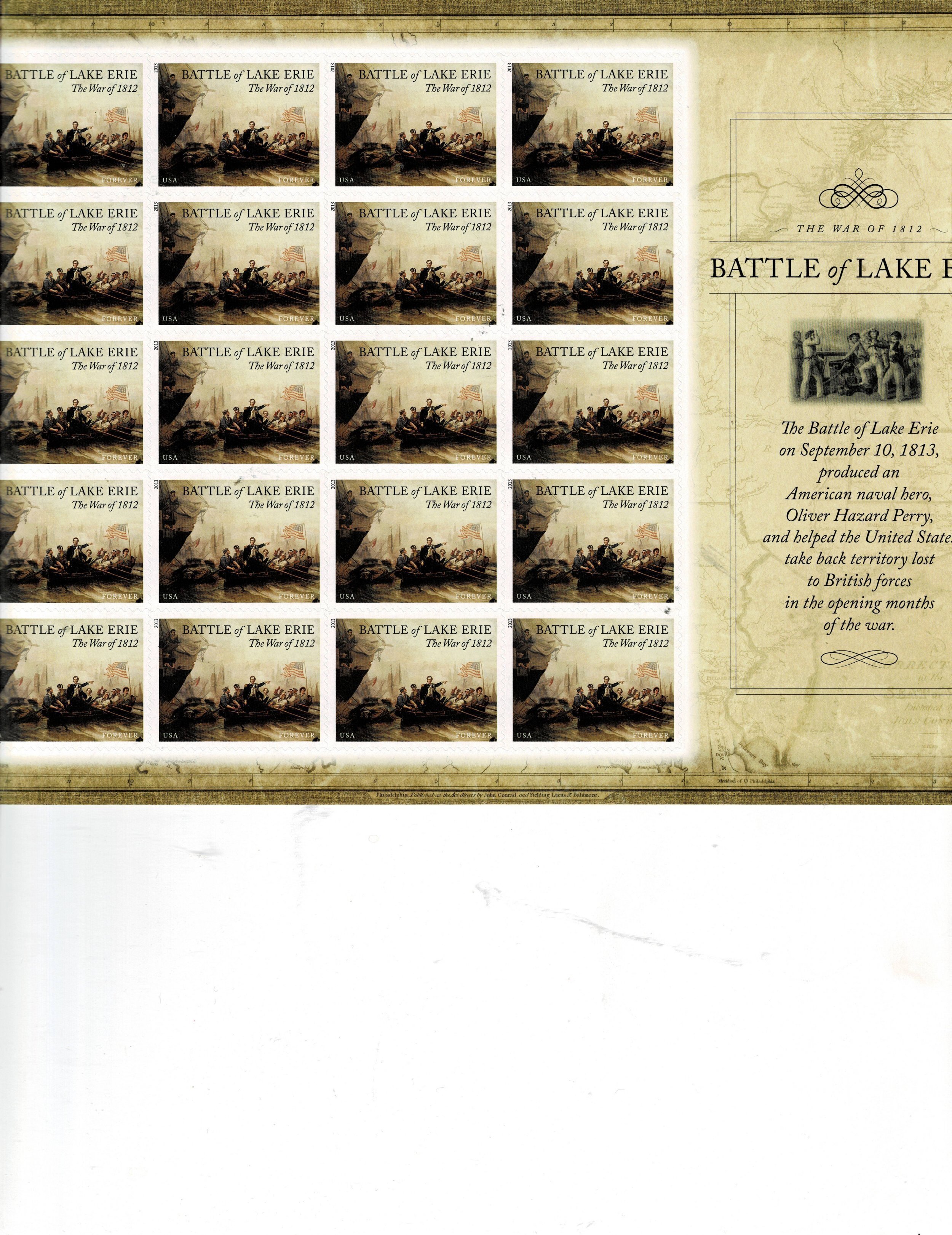 Battle of Lake Erie 60cent US Postage Sheet of 20 stamps #4805 VF MNH ...