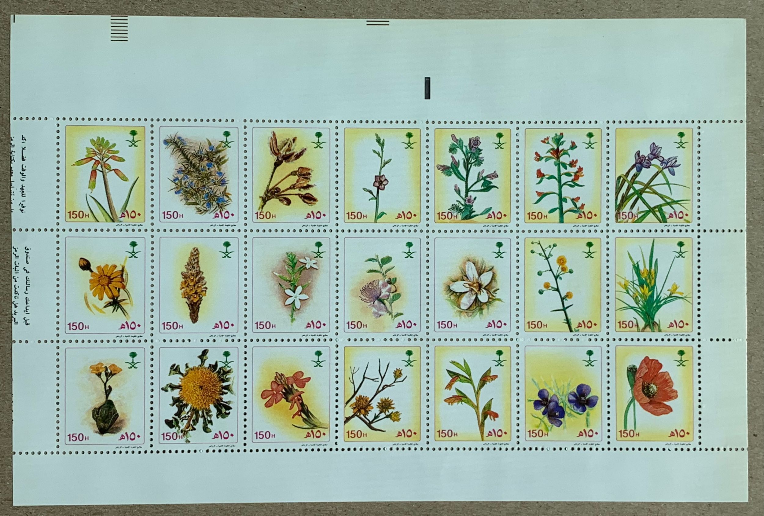 Saudi Arabia 1990 150h Flowers sheet, MNH. Scott 1117, CV $30.00. Mi ...