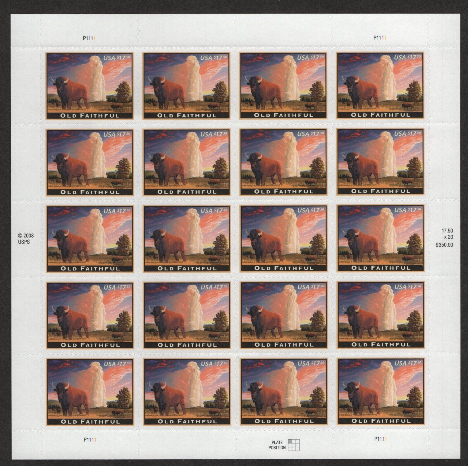 US Sc#4379 M/NH/XF pane of 20, Cv. $800 | United States, General Issue ...
