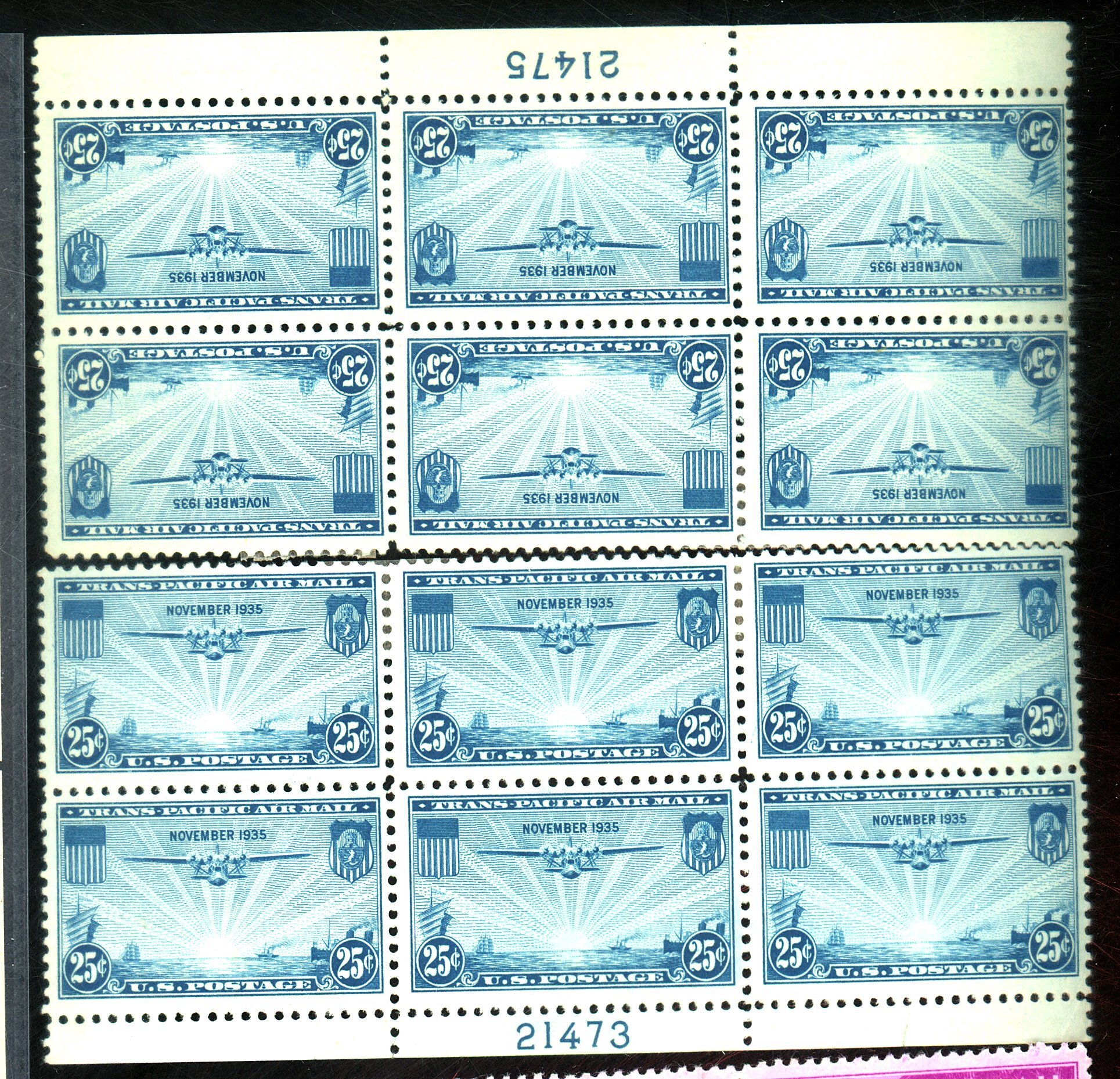 C20 (2) Mint PL Blocks FVF OG HR Cat $40 | United States, Air Mail ...
