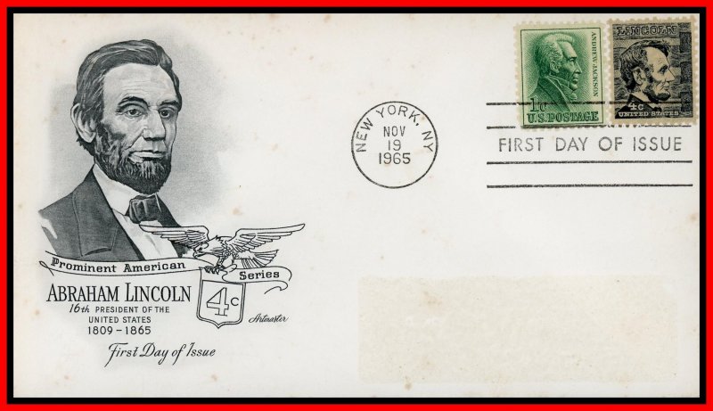 US FDC #1282 4c Abraham Lincoln U/A Artmaster Cachet | United States ...