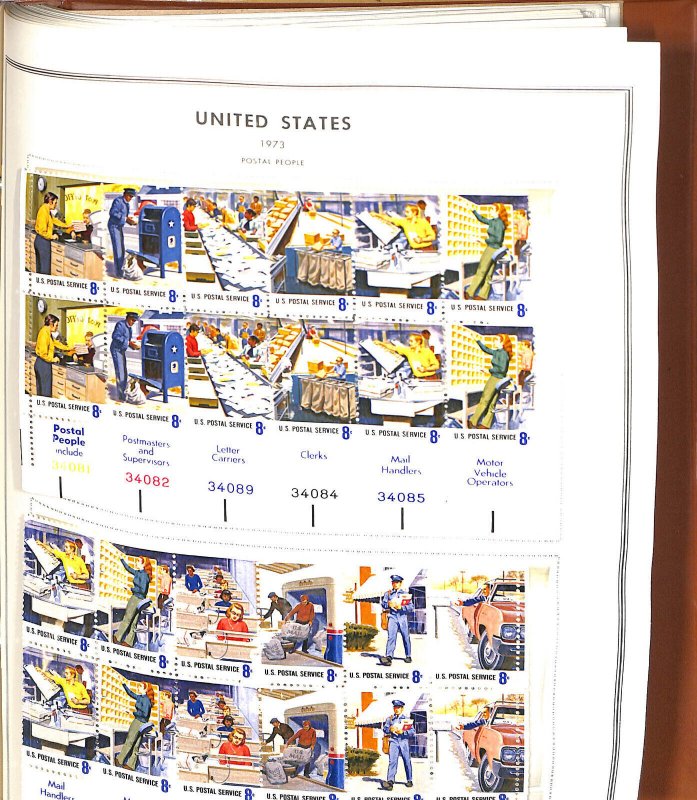United States Stamp Collection in Harris Plate Block Album 1970-1975 ...