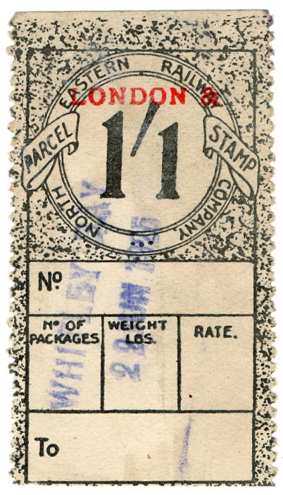 (I.B) North Eastern Railway : Parcel Stamp 1/1d (LNER overprint ...