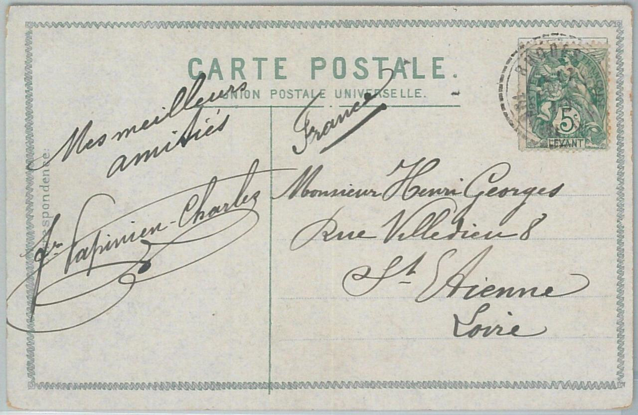 75293 - GREECE - Postal History - POSTCARD with FRENCH POST OFFICE ...