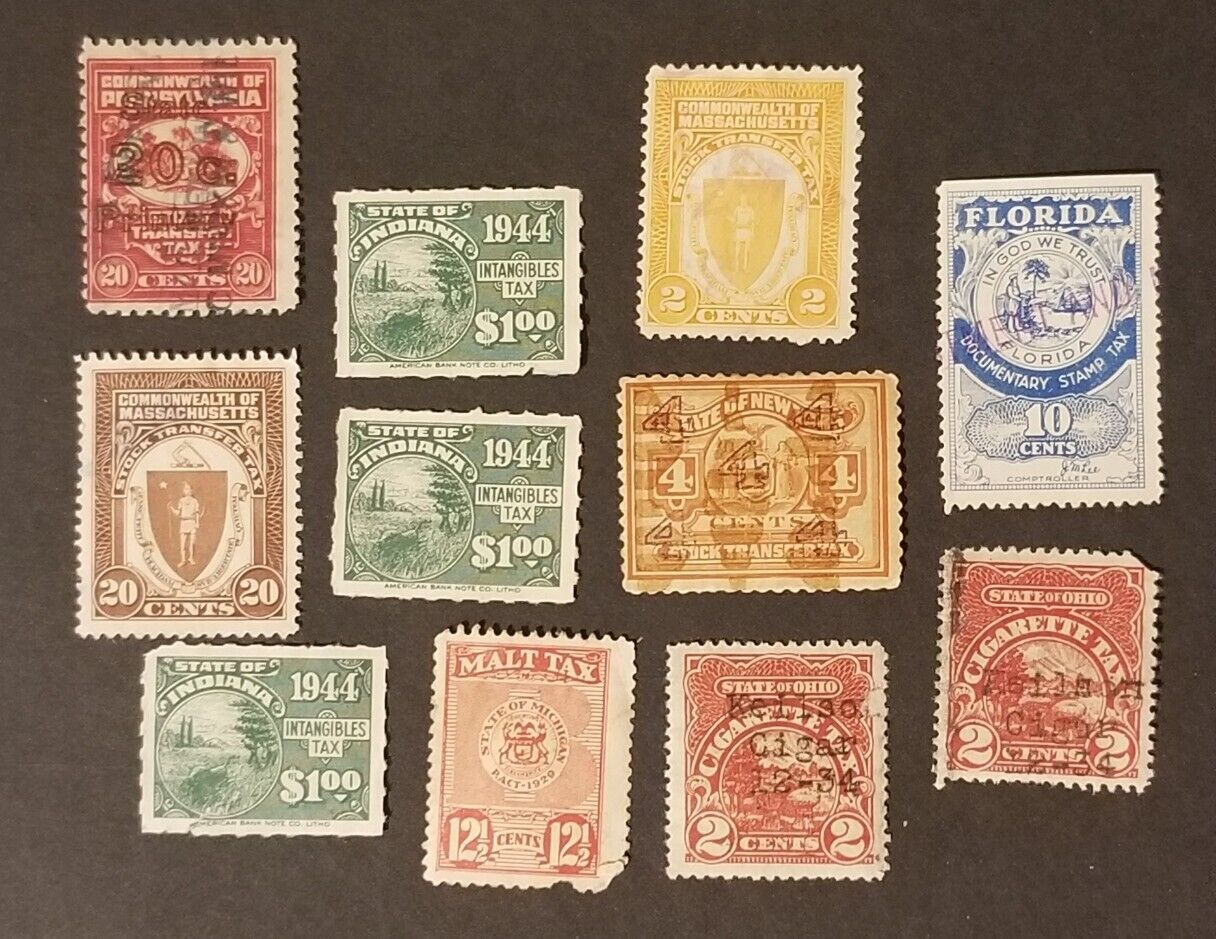 US State Revenue Stamp Lot Back of Book BOB Used Unused z7831 | United ...