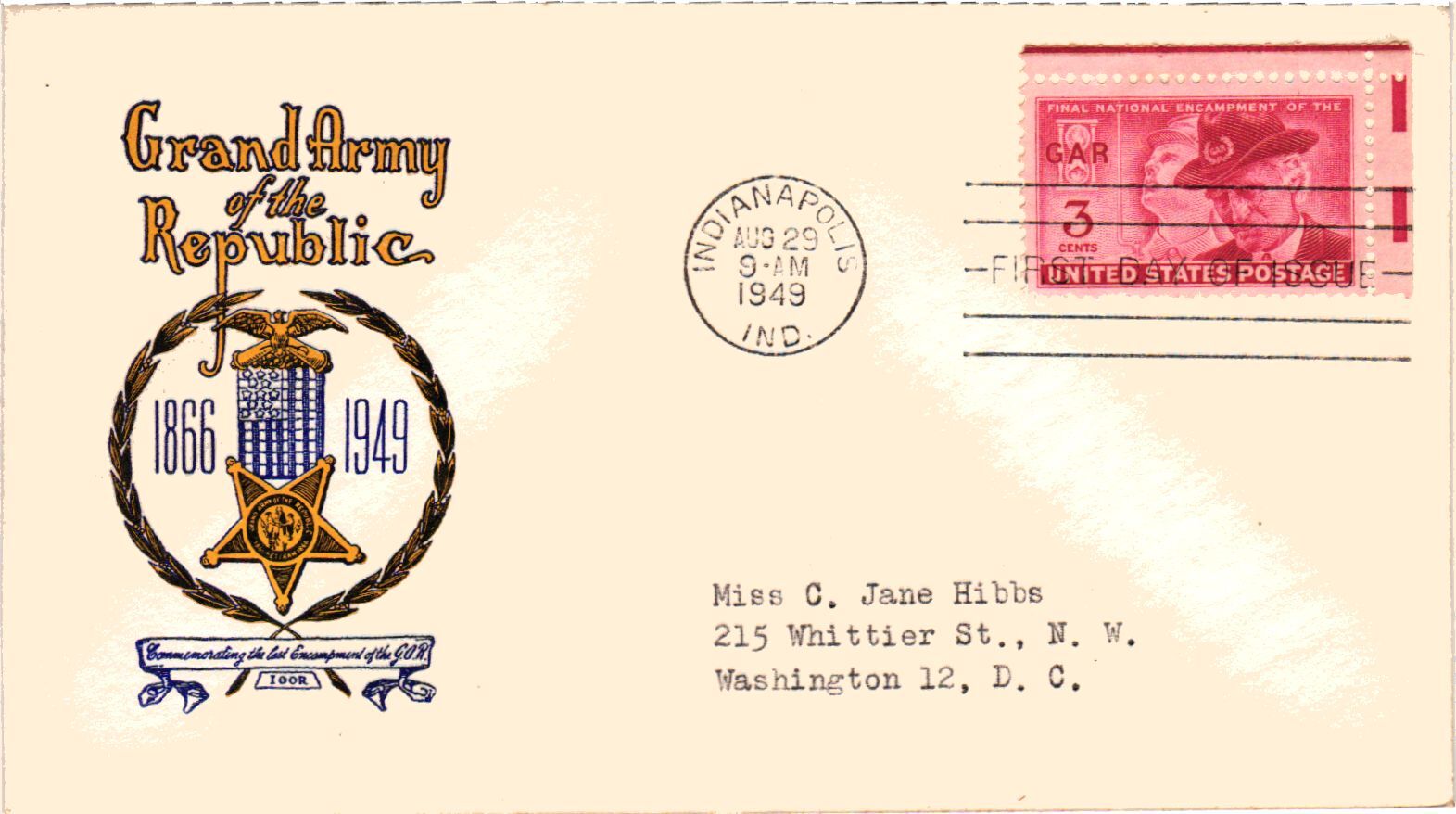 #985 GAR Grand Army Republic - Ioor Cachet | United States, General ...