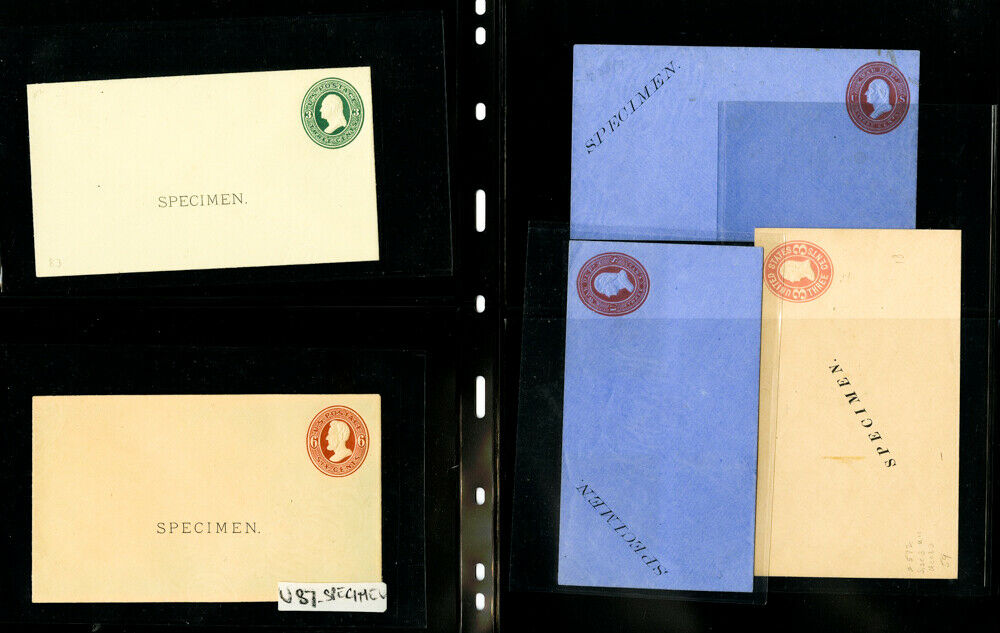 US Stamps Lot of 7 Early Specimen Envelope Entires Pristine Scarce ...
