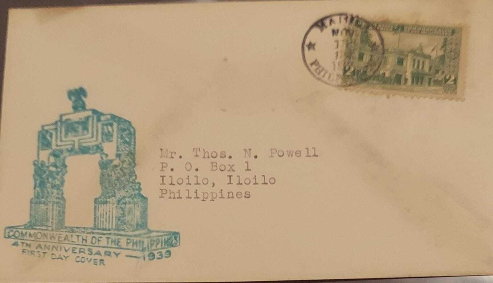 J) 1939 Philippines, Commonwealth of the Philippines, 4th Anniversary ...