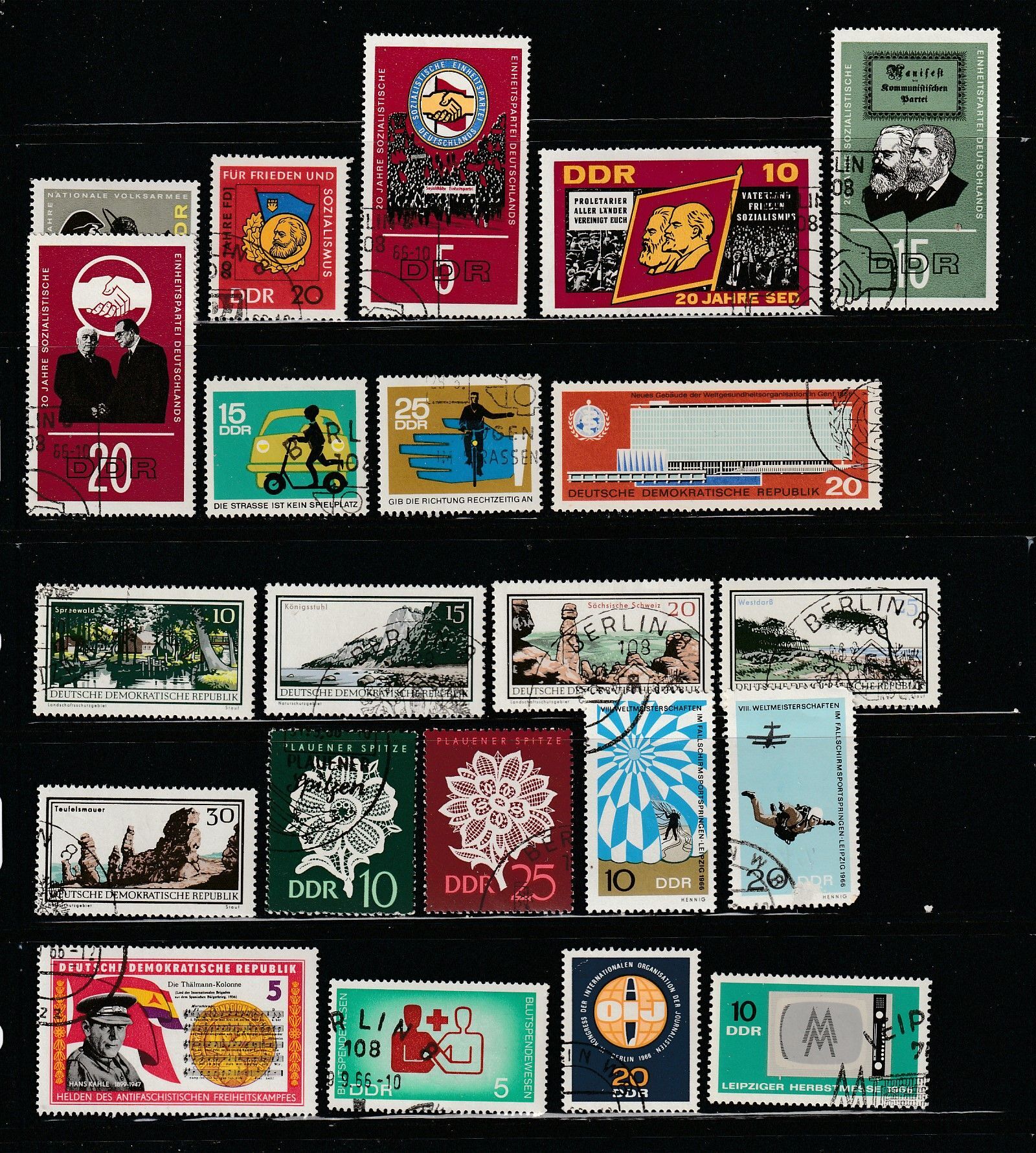 Germany DDR Collection E - 2 Scans - All the stamps are in the scans ...