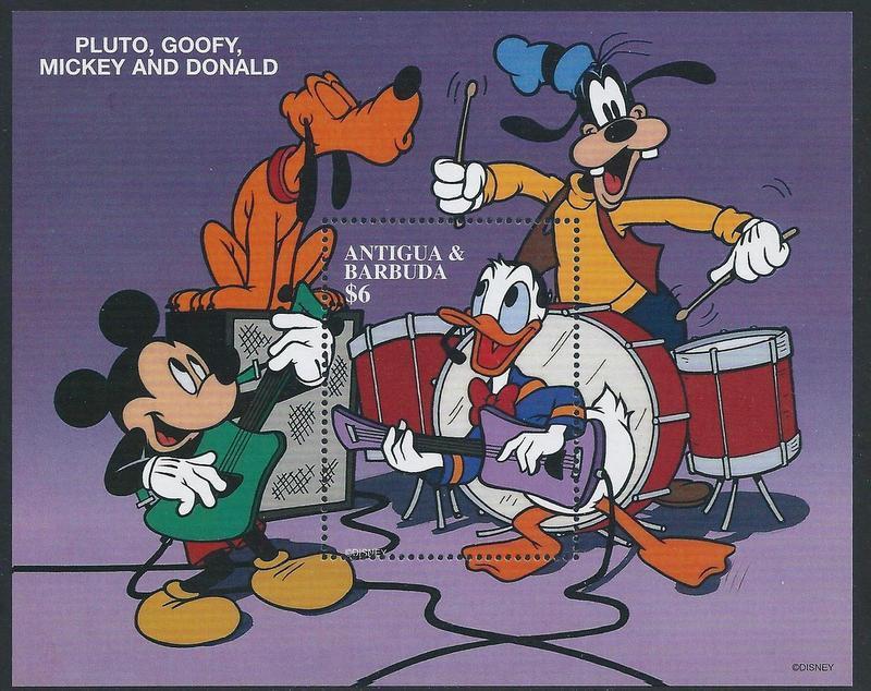 Antigua - 1996 - Disney Pals - Mickey - Donald - Goofy - Music ++ Mint ...