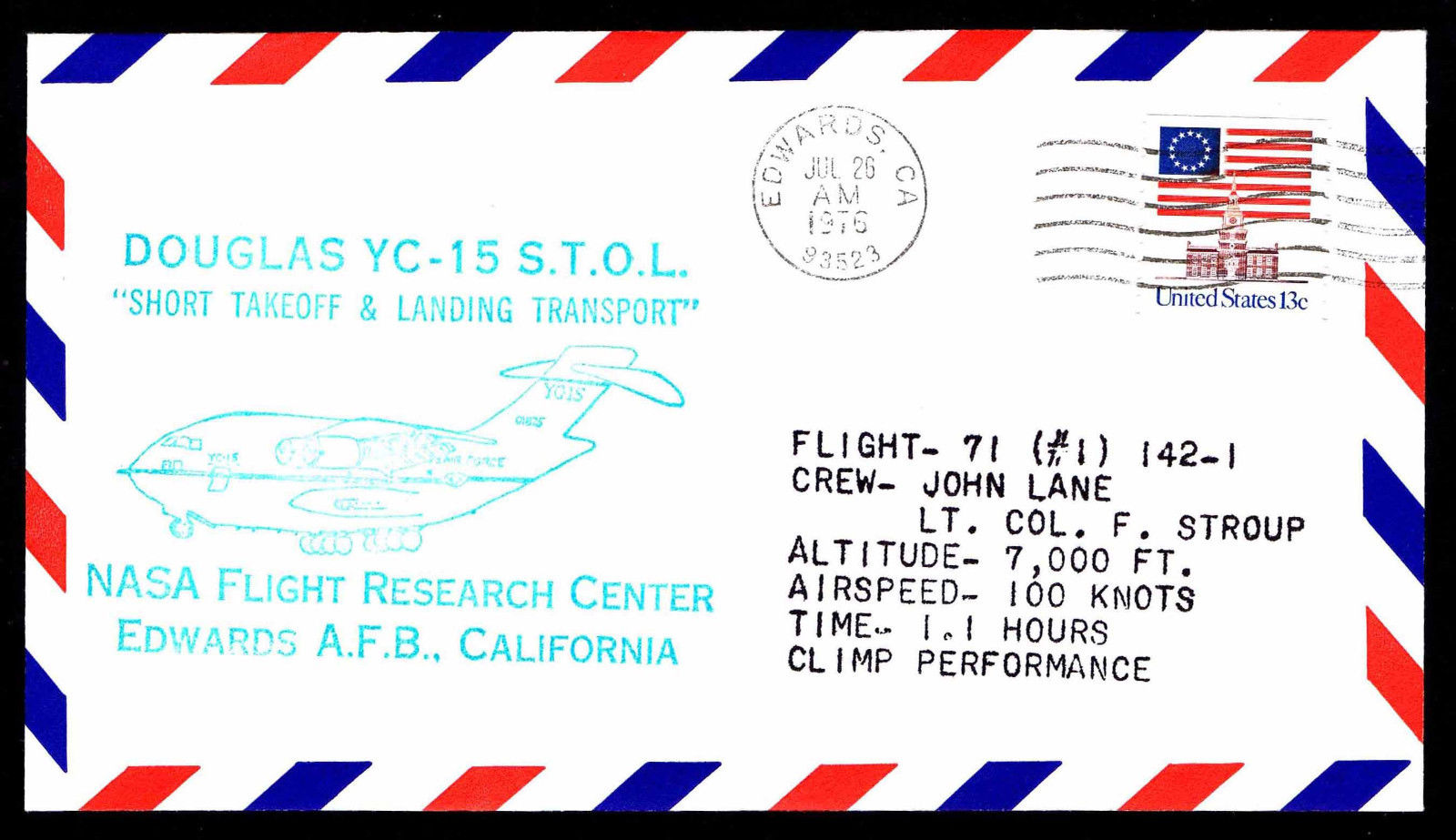 1976 Douglas Yc-15 S.T.O.L. Flight 71 (#1) 142-1 Test Flight - Us#1625 ...