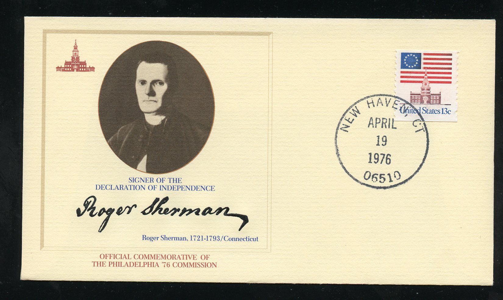 Roger Sherman signer of the Declaration Independence, Cvr UA Fleetwood ...