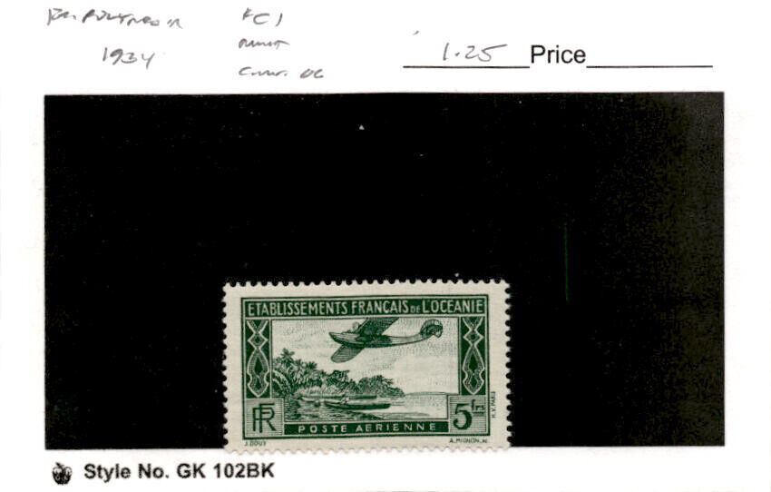 French Polynesia, Postage Stamp, #C1 Mint Hinged, 1934 Airplane (AB ...