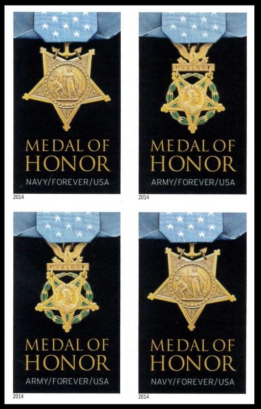US 4823g Medal of Honor Korean War imperf NDC block 4 MNH 2014 | United ...
