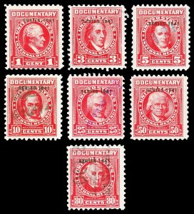 Scott R311,R313,R315,R317,R319,R321,R322 1c-80c Revenues Mint/Used Cat ...