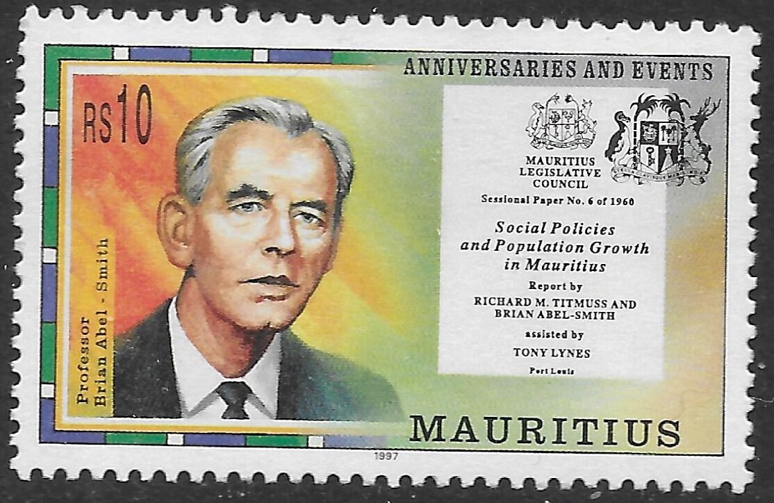 Mauritius Scott 845 MNH, Rs10 Professor Brian Abel Smith issue of 1997 ...