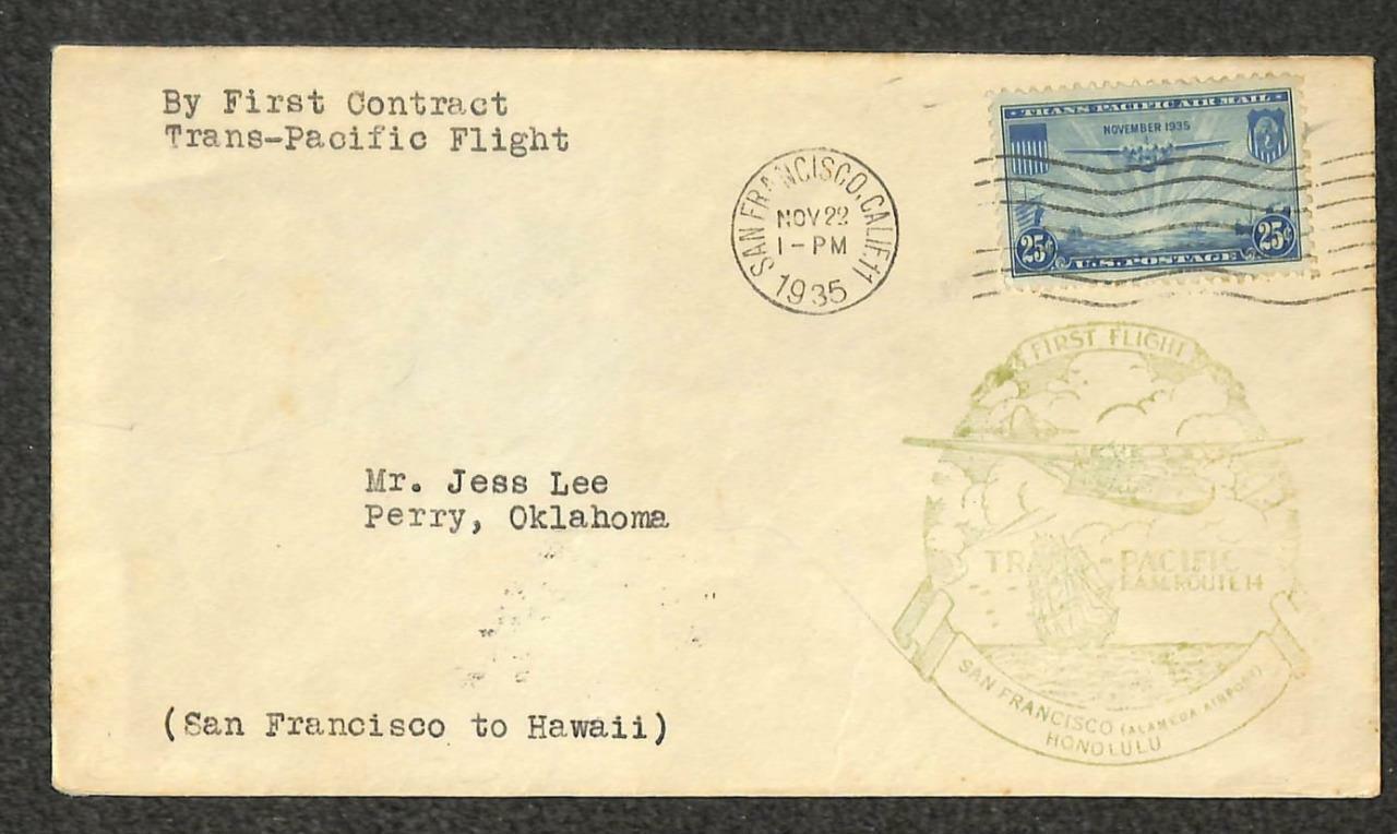 USA C20 Stamp SAN Francisco California Hawaii First Flight First DAY ...