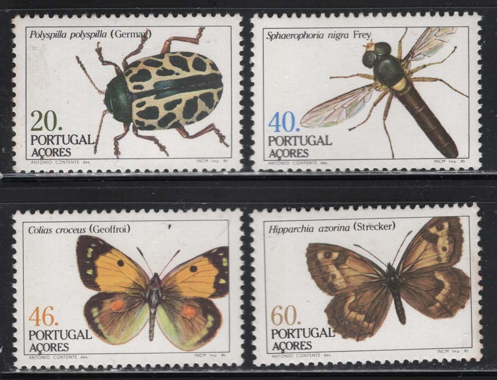 Portugal-Azores 1985 Insects set Sc# 349-52 NH | Europe - Portugal ...
