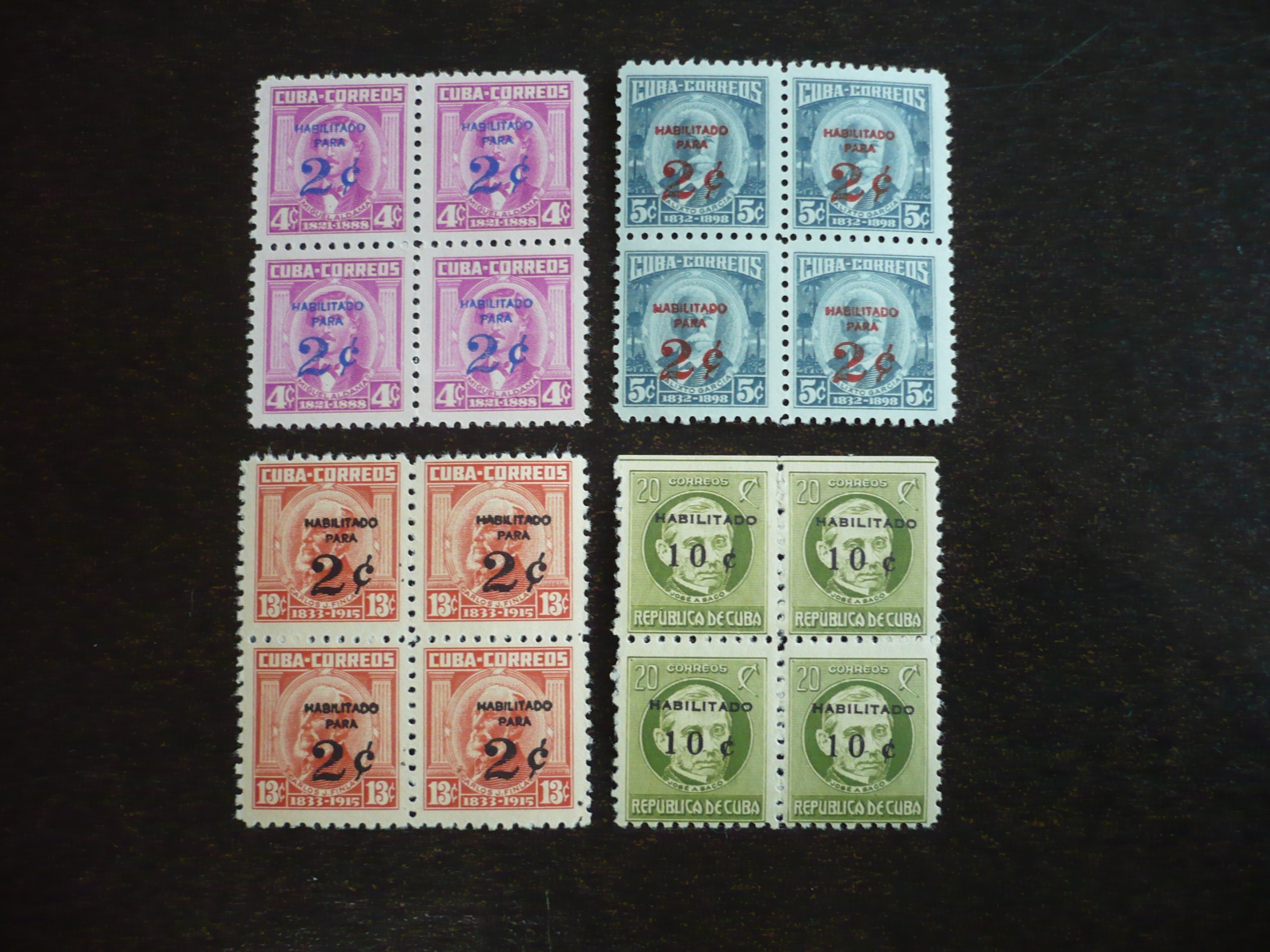 Stamps - Cuba- Scott#641-644 -Mint Hinged Set of 4 Stamps in Blocks ...