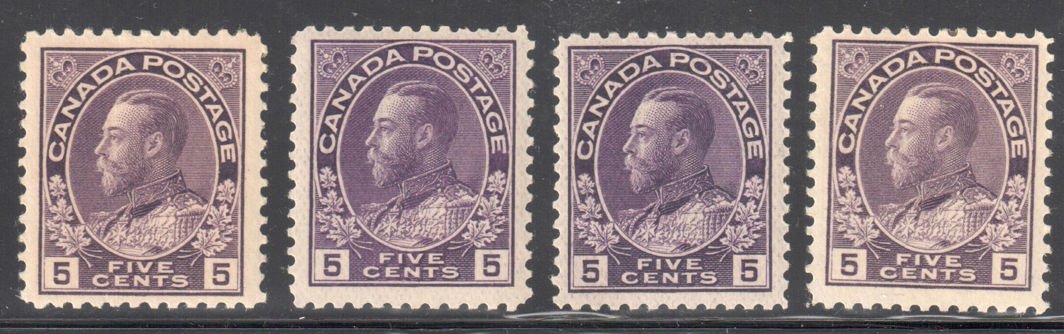 Canada VF NH #112- 112a, c, i, ii, iii (112c has minor wrinkle) C$1275. ...